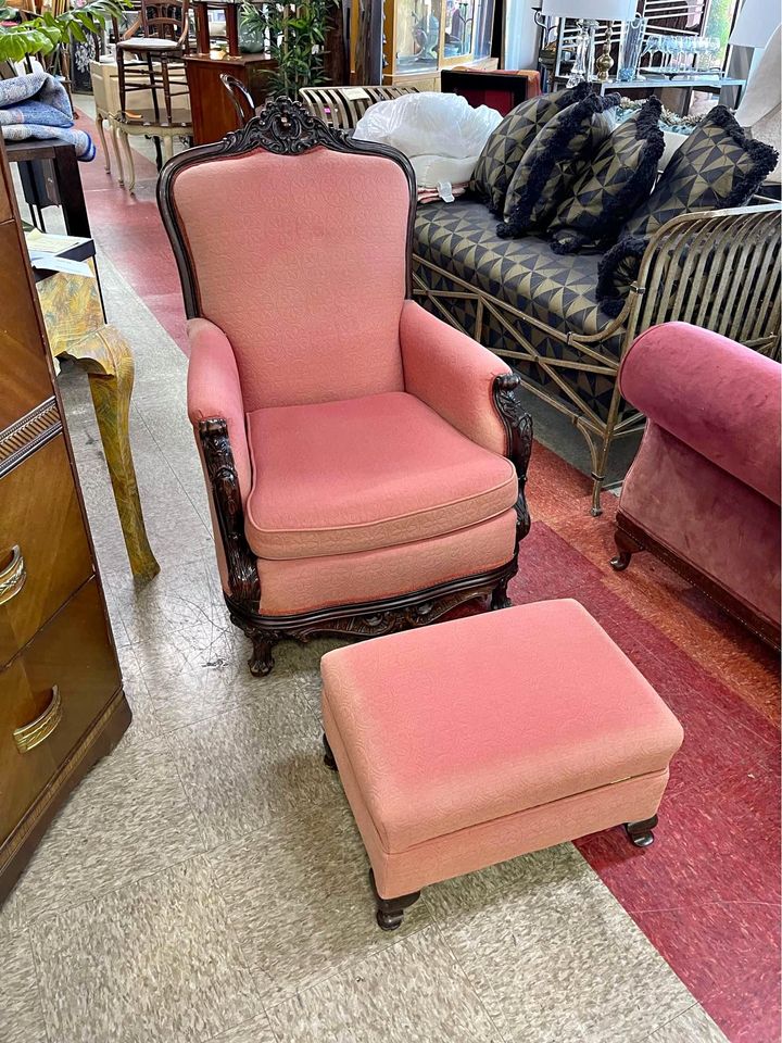 Antique Victorian Chair with Storage Ottoman - Got Legs Furniture & Décor