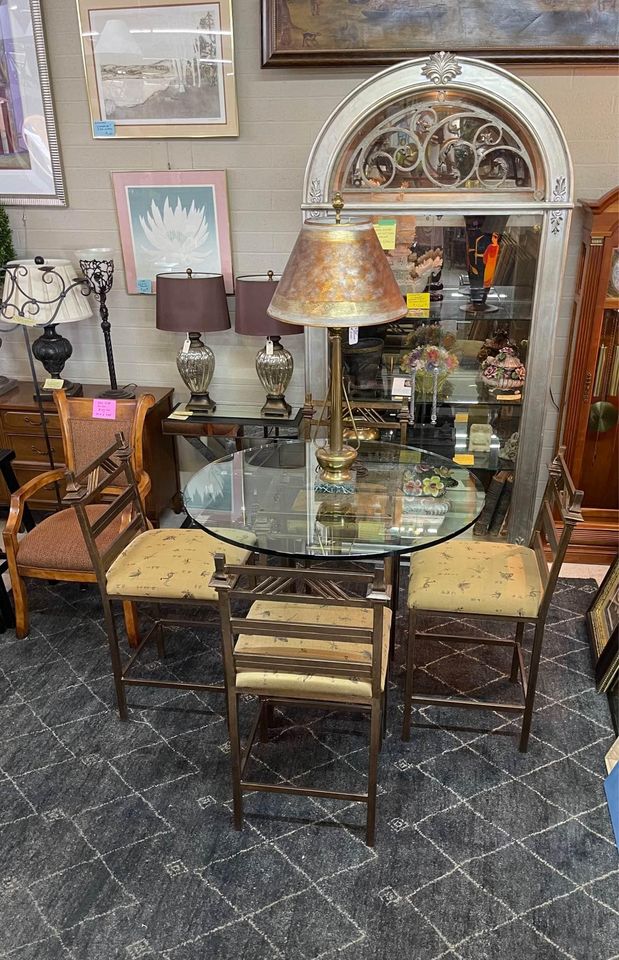 High Top Glass Table with Iron Chairs - Got Legs Furniture & Décor