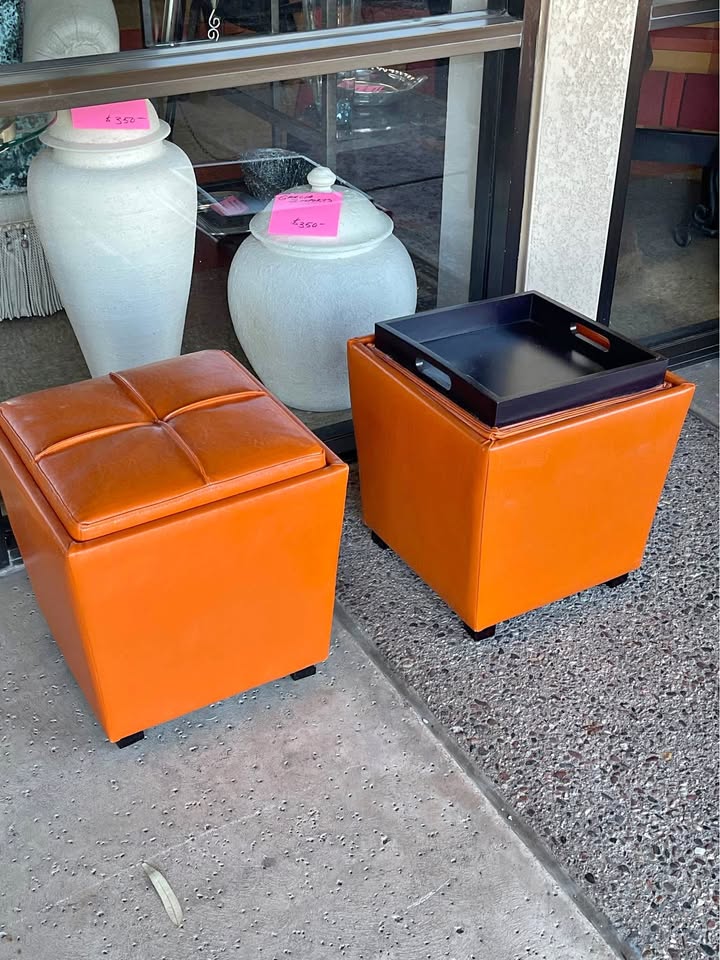 Orange Storage Ottomans - Got Legs Furniture & Décor