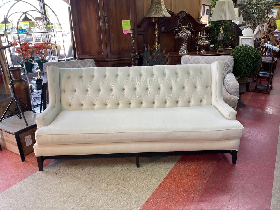 White Tufted Button Back Sofa - Got Legs Furniture & Décor