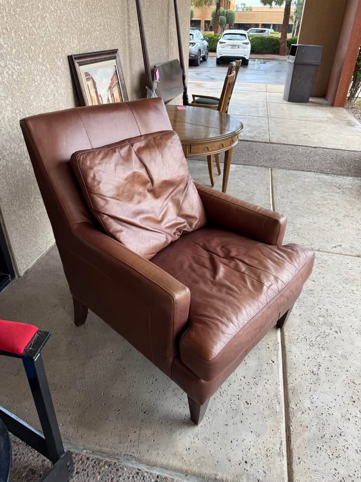 Leather Armchair with Back Cushion - Got Legs Furniture & Décor